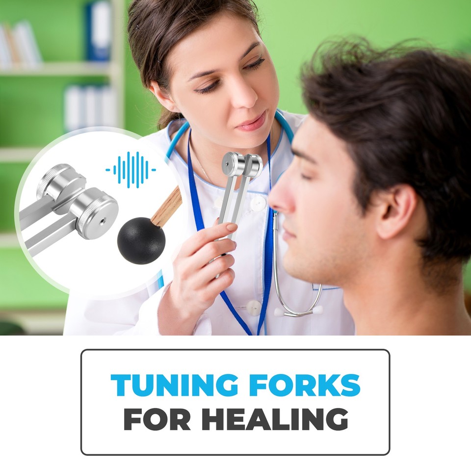 Tuning Fork Set (128Hz, 136.1Hz, 512Hz,4096Hz) of Tuning Forks with ...