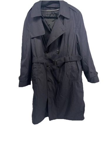 DLA Garrison Collection Army Trench Coat Mens 46R Black All Weather ...
