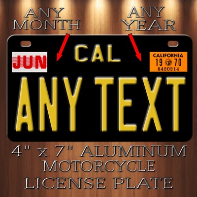 California Any Text Custom Personalized State Motorcycle License Plate ...