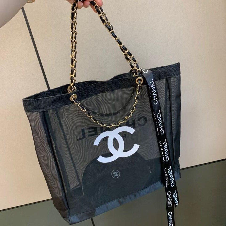 NEWCHANEL VIP GIFT Beauty Mesh Tote Bag Beach Pouch Bag Case Storage ...