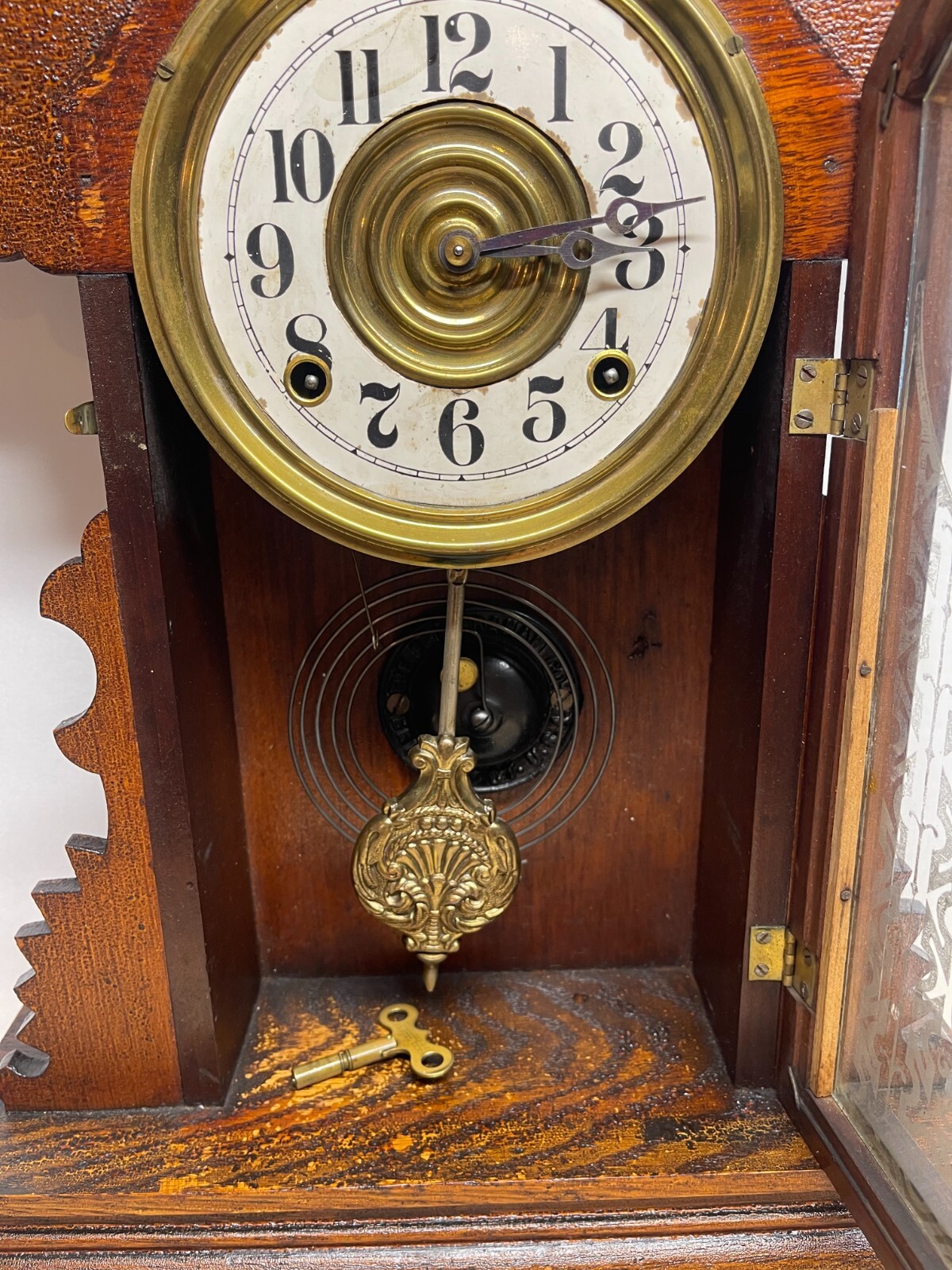 ANTIQUE INGRAHAM CLOCK ( MARS) 8 DAY TIME/STRIKE DARK VARNISH | eBay
