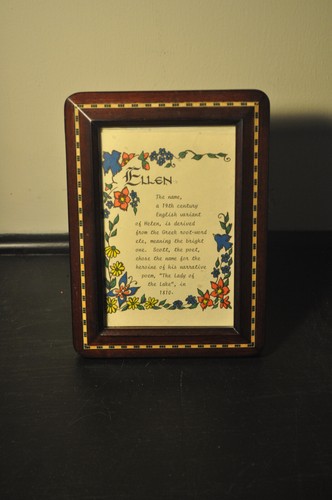 Ellen Name Meaning Keepsake in solid wood frame | eBay