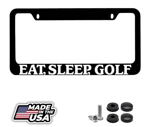 Black METAL License Plate Frame Eat, Sleep, Golf Auto Accessory 714 | eBay