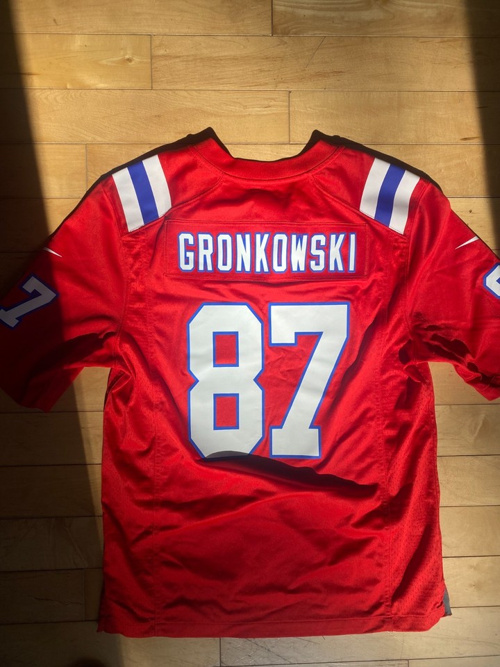 NIKE THROWBACK PATRIOTS #87 ROB GRONKOWSKI RED MEDIUM JERSEY | eBay