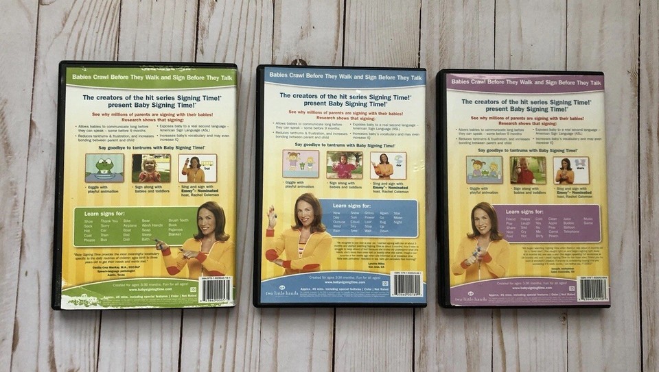 Baby Signing Time DVD Lot Vol 2 3 4 Rachel Coleman Fun Easy Learn Sign ...