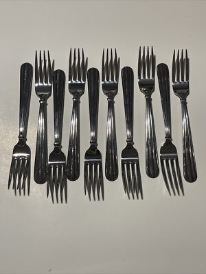 Oneida 10 Piece Dinner Fork Community UNITY Stainless USA Silverware ...