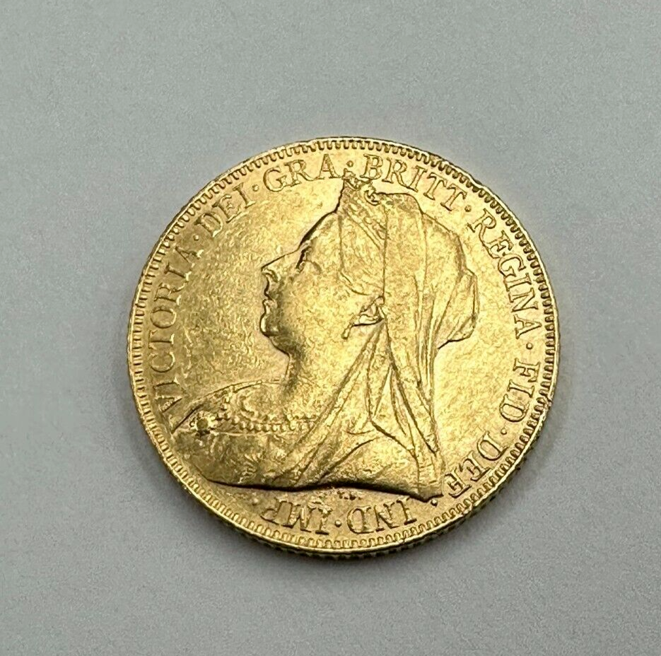 1900 United Kingdom Gold Full Sovereign Queen Victoria Old Veil Head ...