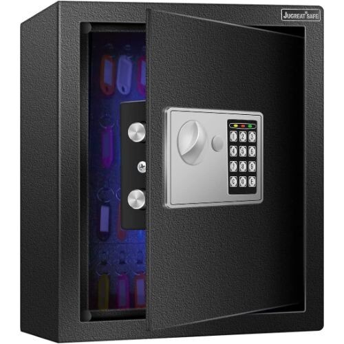 Wall Safe 80 Keys Cabinet Sensor Light Electronic Pin Code Keyless ...