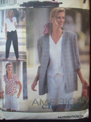 Vintage Simplicity Pattern 8239 Pants Shorts Top Unlined Jacket Cut ...