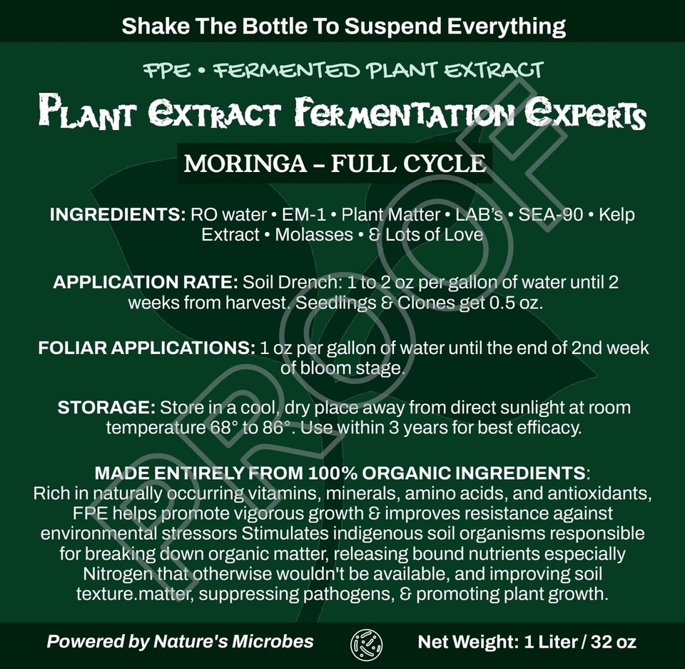 Moringa Fermented Plant Extract - 100% Organic Soil Drench & Foliar ...