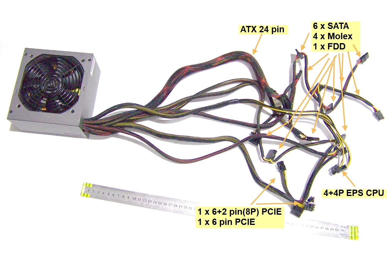 600W 620 Watt Antec Power Supply (2 PCIE) ATX PSU PC Computer +AC POWER ...