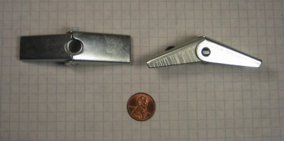 SPRING TOGGLE WING, #3/8"-16, STEEL, ZINC-PLATED, 3" LENGTH, 1" WIDTH ...