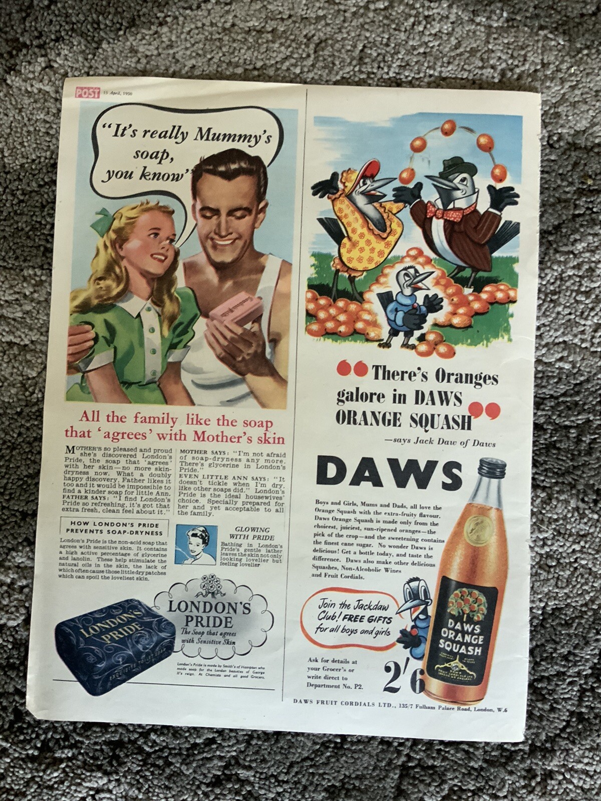 Vintage Creamola Pudding And Jellies Sponge Dessert Advert Picture Post ...