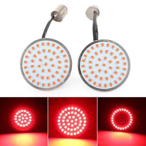 2'' 1157 Rear Red LED Turn Signal Lights Bulbs Lamp for Motorcycle ...