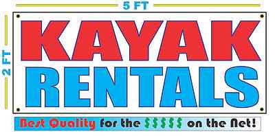 KAYAK RENTALS Full Color Banner Sign NEW Larger Size Best Quality for ...