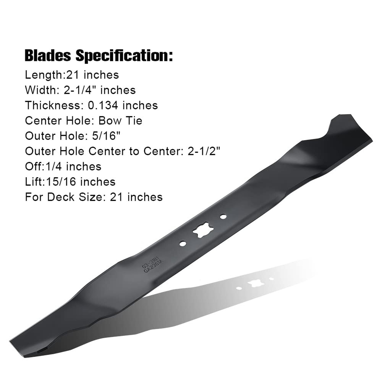 21 inch Mower Mulching Blades for Troy Bilt TB280ES TB240 TB130 TB230 ...