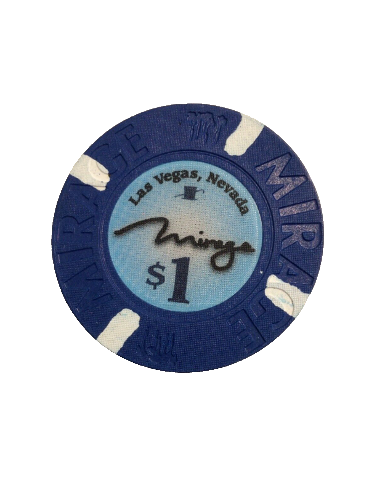 THE MIRAGE $1 Dollar Casino Chip blue white color Paulson Las Vegas ...