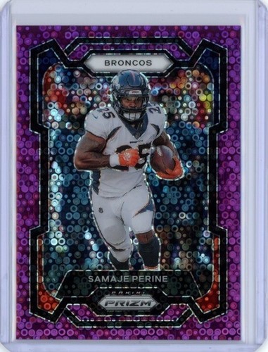 SAMAJE PERINE 2023 Panini Prizm No Huddle PURPLE Disco #88 Broncos 23/ ...