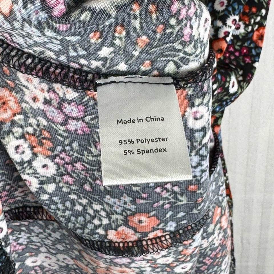 Leota Confetti Floral Black Multicolor Dress Size Medium No Wrinkle ...