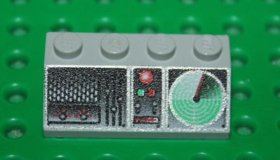 Lego OldGray Slope 45 2x4 with Radio/Radar Console Pattern ref 3037px7 ...