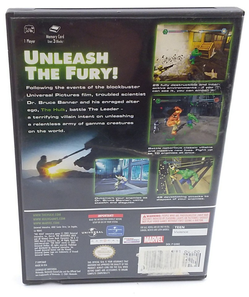 Hulk (Nintendo GameCube, 2003) 20626718936 | eBay