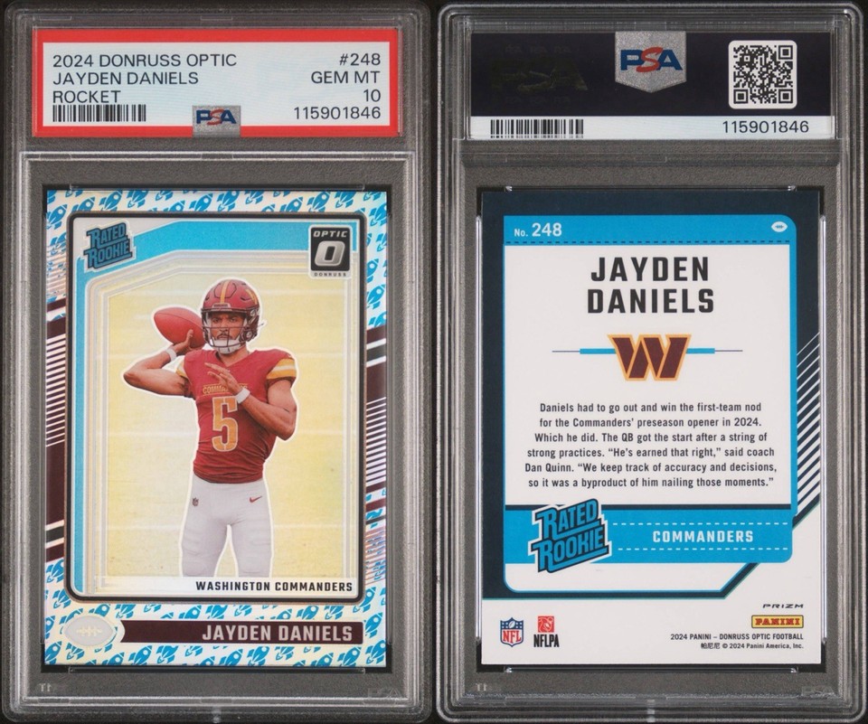 🚀🚀Jayden Daniels PSA 10 2024 Optic Rocket Emoji SSP case hit 🚀🚀 | eBay