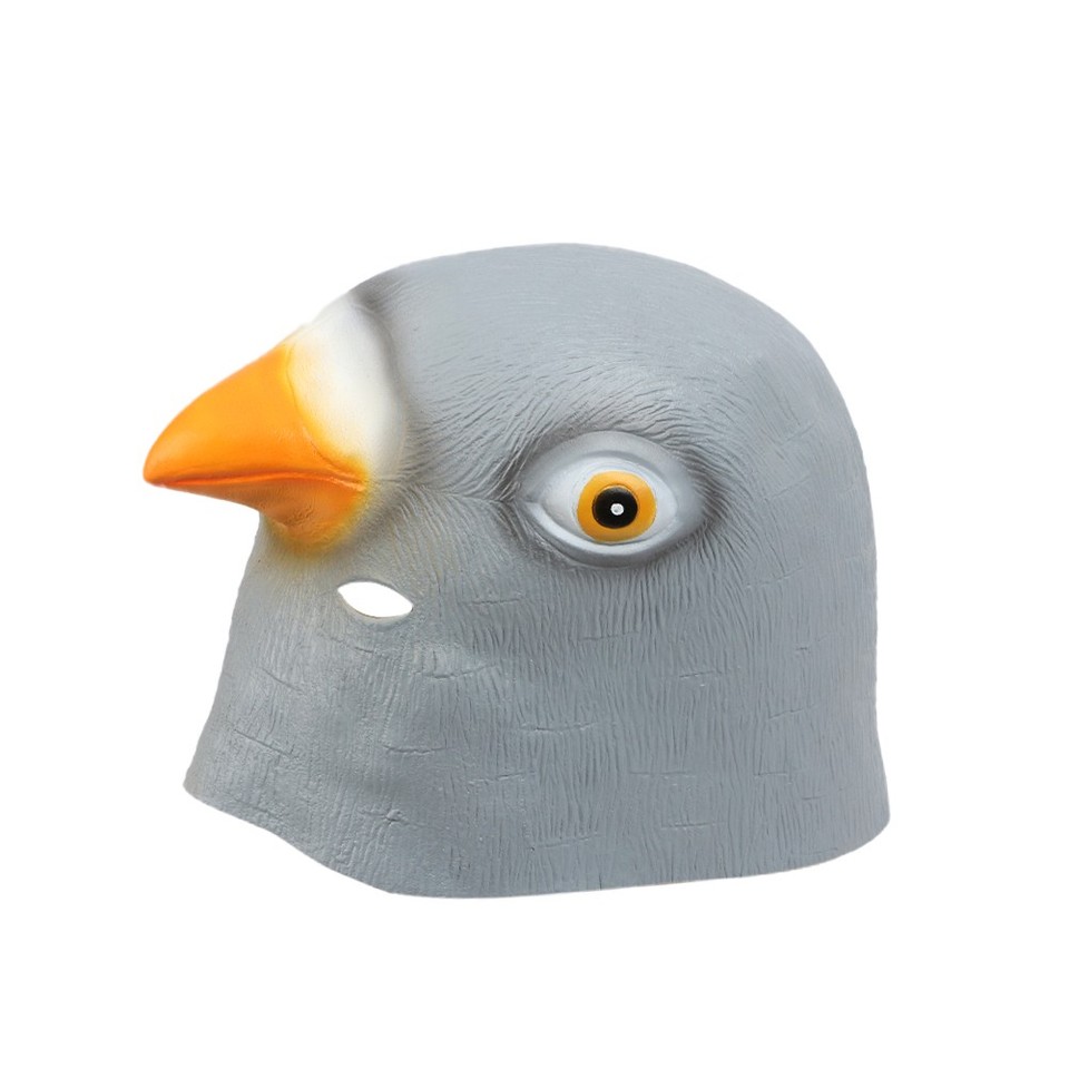 Pigeon Head Mask Creepy Animal Halloween Costume Theater Prop Latex ...
