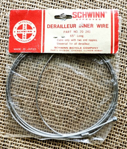 Vintage Schwinn DeRailleur Inner Wire 65" Long Cable With 2 End Nipples #241... | eBay