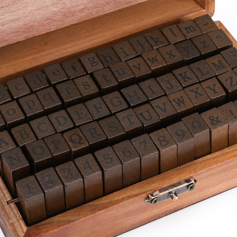 Alphabet Stamps Set 70Pcs Letter Number Symbol Vintage DIY Craft Card ...