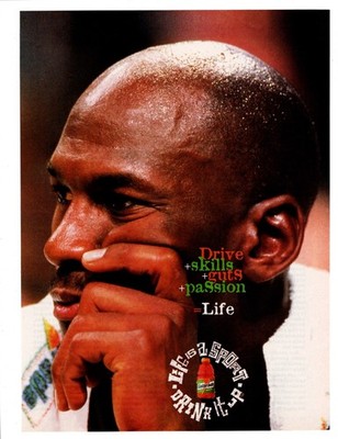 Michael Jordan 1996 Gatorade Print Ad ~ Drive+Skills+Guts+Passion=Life ...