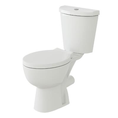 Bathroom Toilet Modern Close Coupled Pan Cistern Soft Close Seat White ...