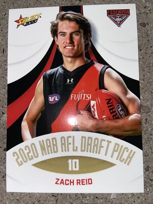 AFL 2020 SELECT NAB DRAFT PICK 10 ZACH REID ESSENDON BOMBERS CARD DP10 ...