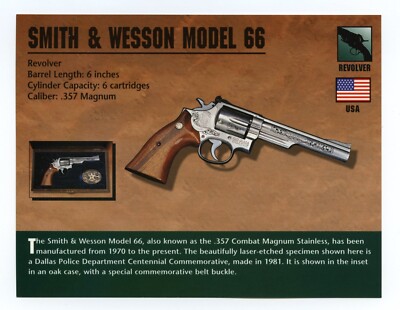 Smith & Wesson Model 66 Revolver Atlas Classic Firearms Card | eBay