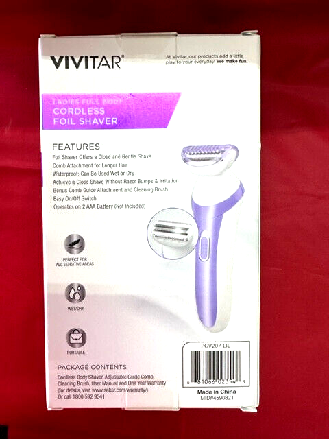 VIVITAR Simply Beautiful Ladies Full Body cordless Foil Shaver Wet/Dry ...
