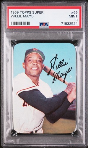 1969 Topps Super Willie Mays PSA 9 None Higher! #65 San Francisco ...