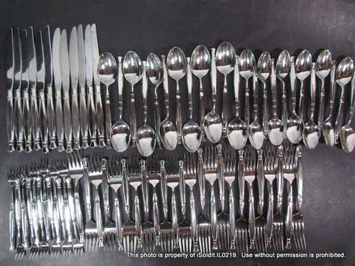 72-PC ONEIDA ACT 1 Stainless FLATWARE SET Glossy Service for 12 | eBay