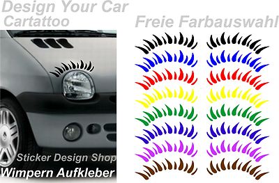Twingo Wimpern Autoaufkleber Stiker Tuning Aufkleber Auto Beetle Mini ...