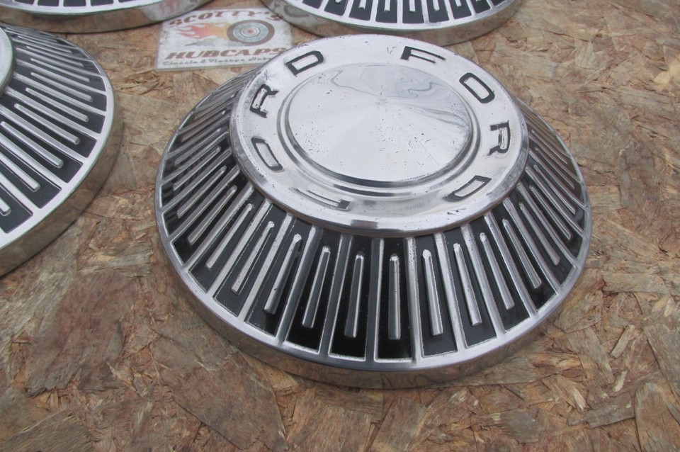 1965, 1966 FORD BRONCO, GALAXIE, COP CAR POVERTY DOG DISH HUBCAPS SET ...