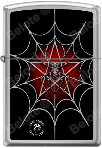 Zippo Anne Stokes Collection Spiderweb High Polish Chrome Windproof ...