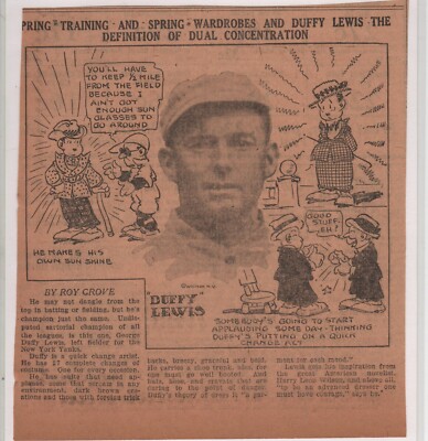 DUFFY LEWIS NEW YORK YANKEES CARTOON SPRING WARDROBE DUAL CONCENTRATION ...