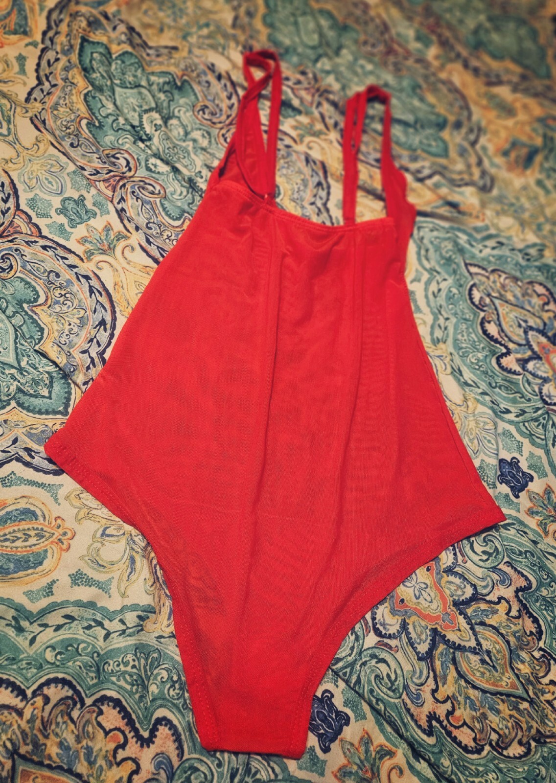 Sexy Red See Through Bodysuit Gem