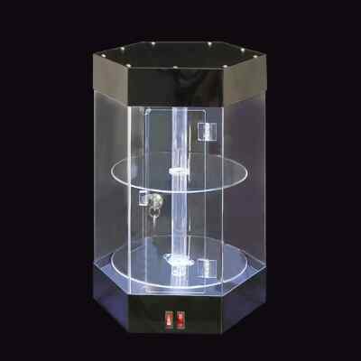 Electric Rotating Clear Display Case with Built In LED Lighting | eBay