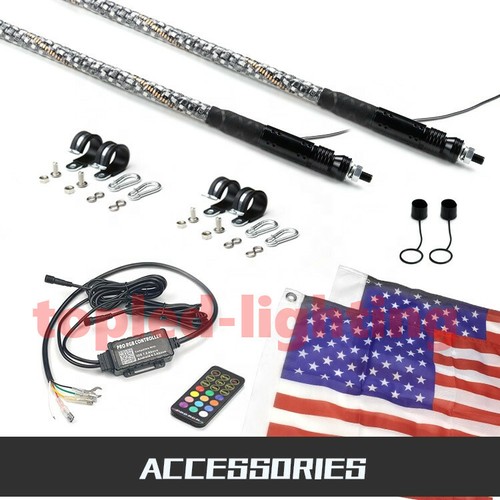 3ft LED Whip APP Controlled Antenas De LED Quick Release Whip Light for ...