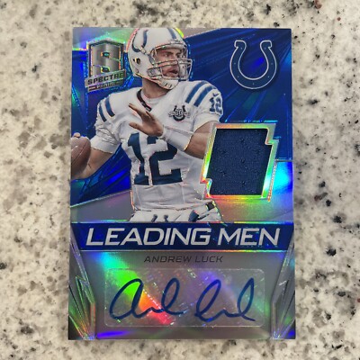 2014 PANINI SPECTRA LEADING MEN ANDREW LUCK AUTO BLUE PRIZM 2/10 | eBay