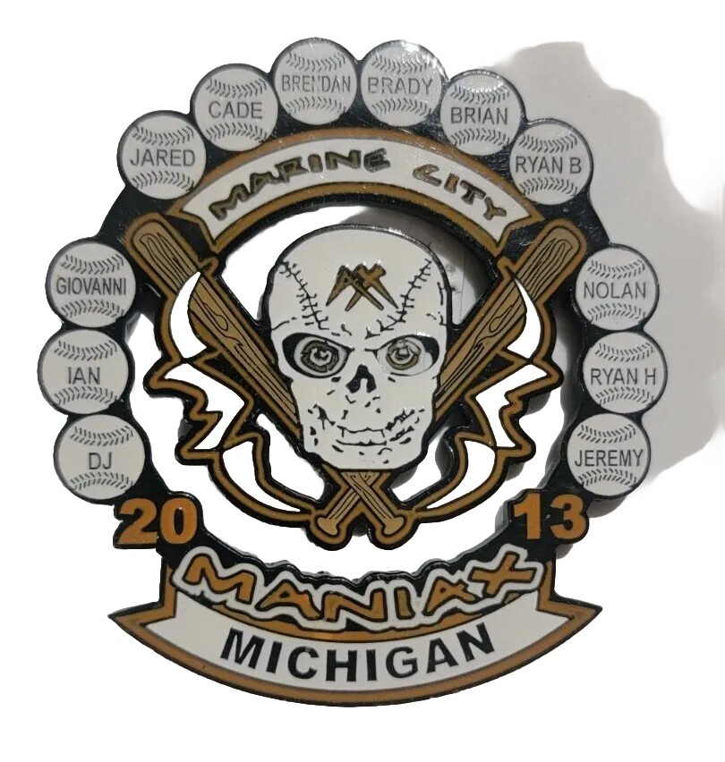 Marine City Michigan MANIAX baseball Team Trading Pin 2013 | eBay