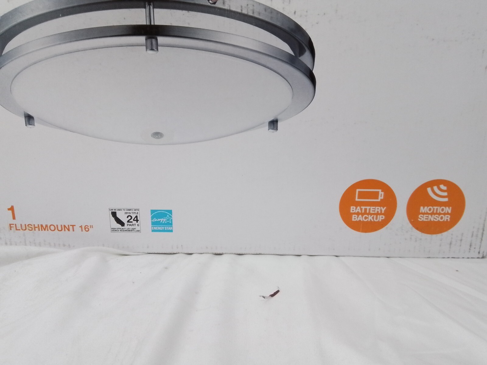 Ledvance Sylvania 16 in. Brushed Nickel LED Flush Mount / Motion Sensor ...