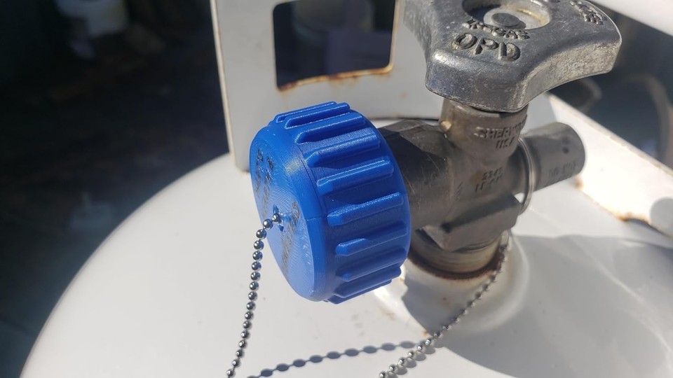 QCC1 Propane Tank Cap Blue / Silver for 5-40 lb Tanks OPD Valve | eBay