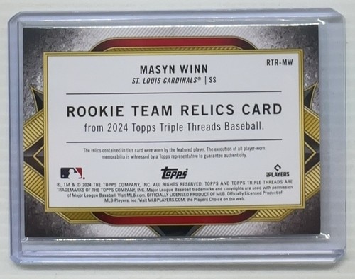 2024 Topps Triple Threads Masyn Winn Rookie Team Relic Jersey Patch RC ...