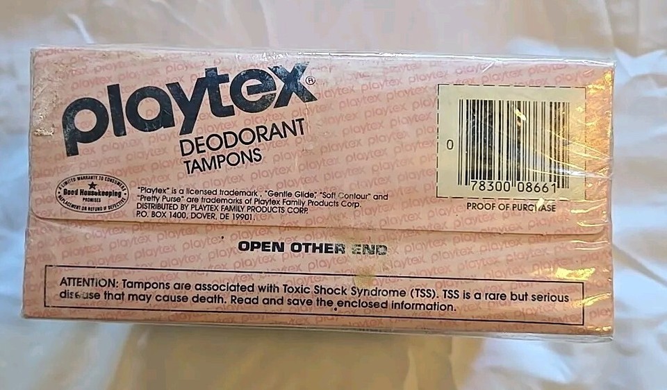 VNTG PROP Pink Sealed Box Playtex Deodorant Super Tampons Gentle Glide ...