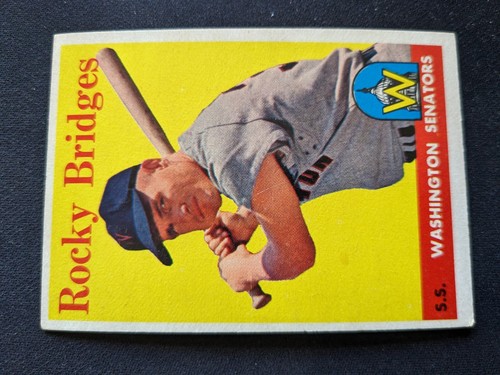 1958 Topps Baseball Card # 274 Rocky Bridges - Washington Senators (EX ...